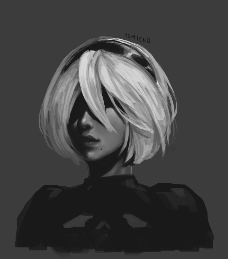 ArtStation - 2B Render Step-by-Step