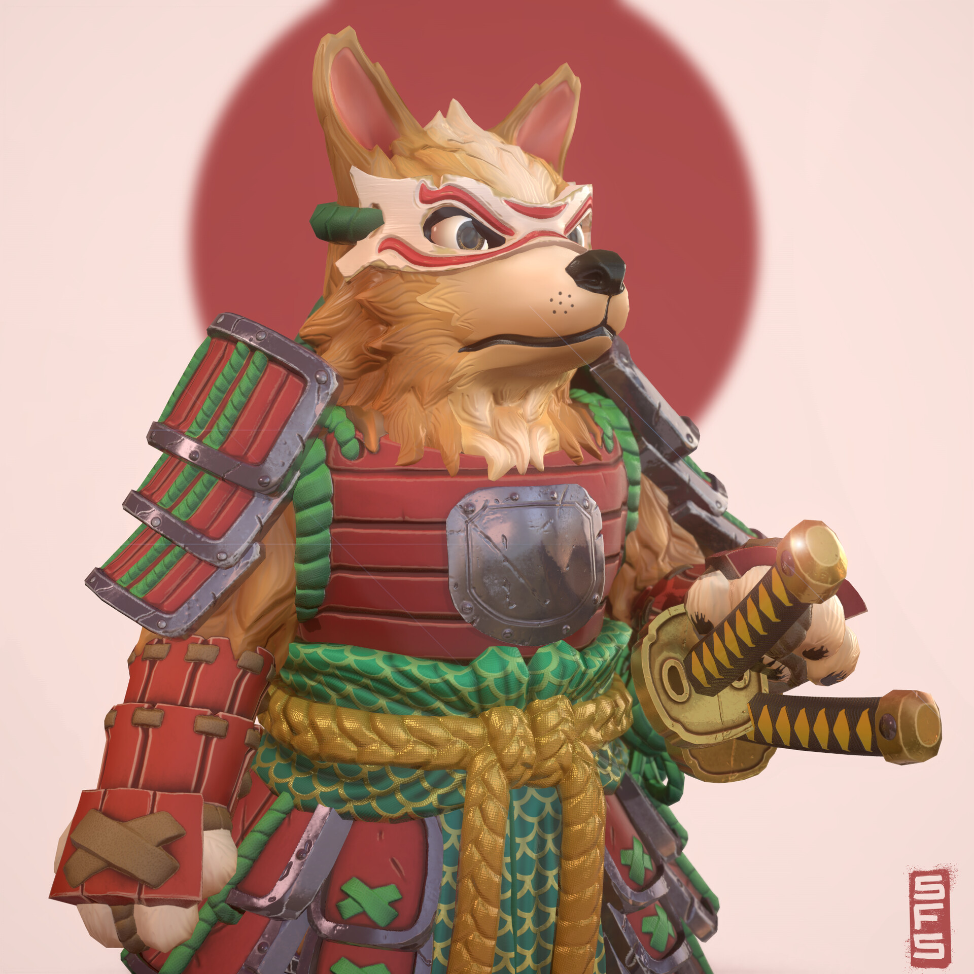 ArtStation - Samurai Corgi