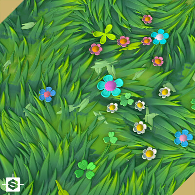 ArtStation - Stylized Texture Exploration : Grass Meadow