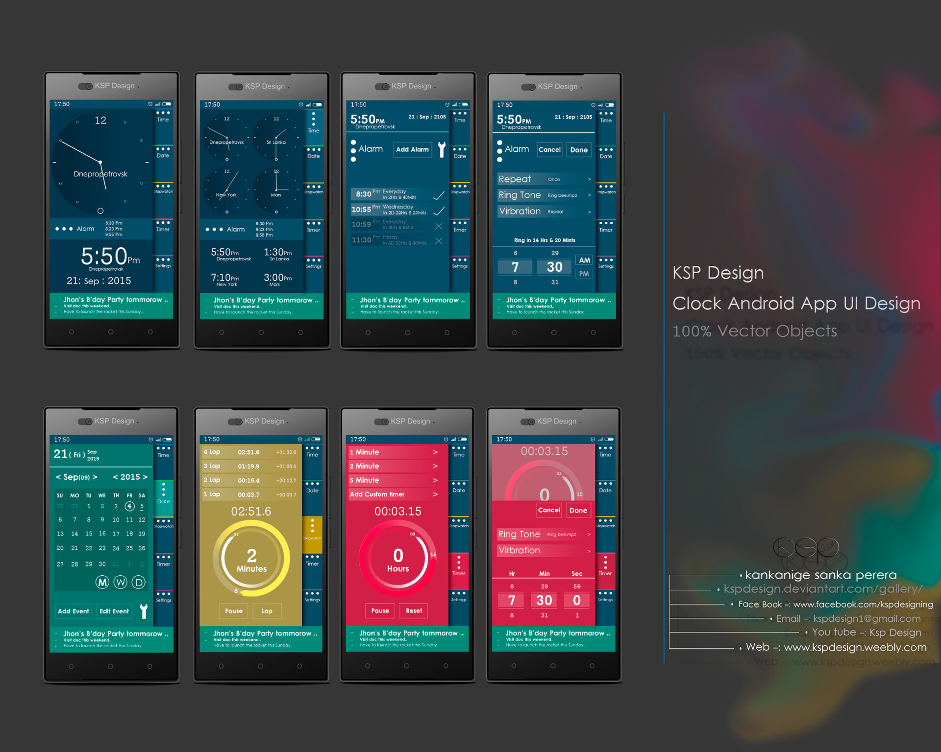 ArtStation - CLOCK APP - UI DESIGN and WIRE FRAME DESIGN