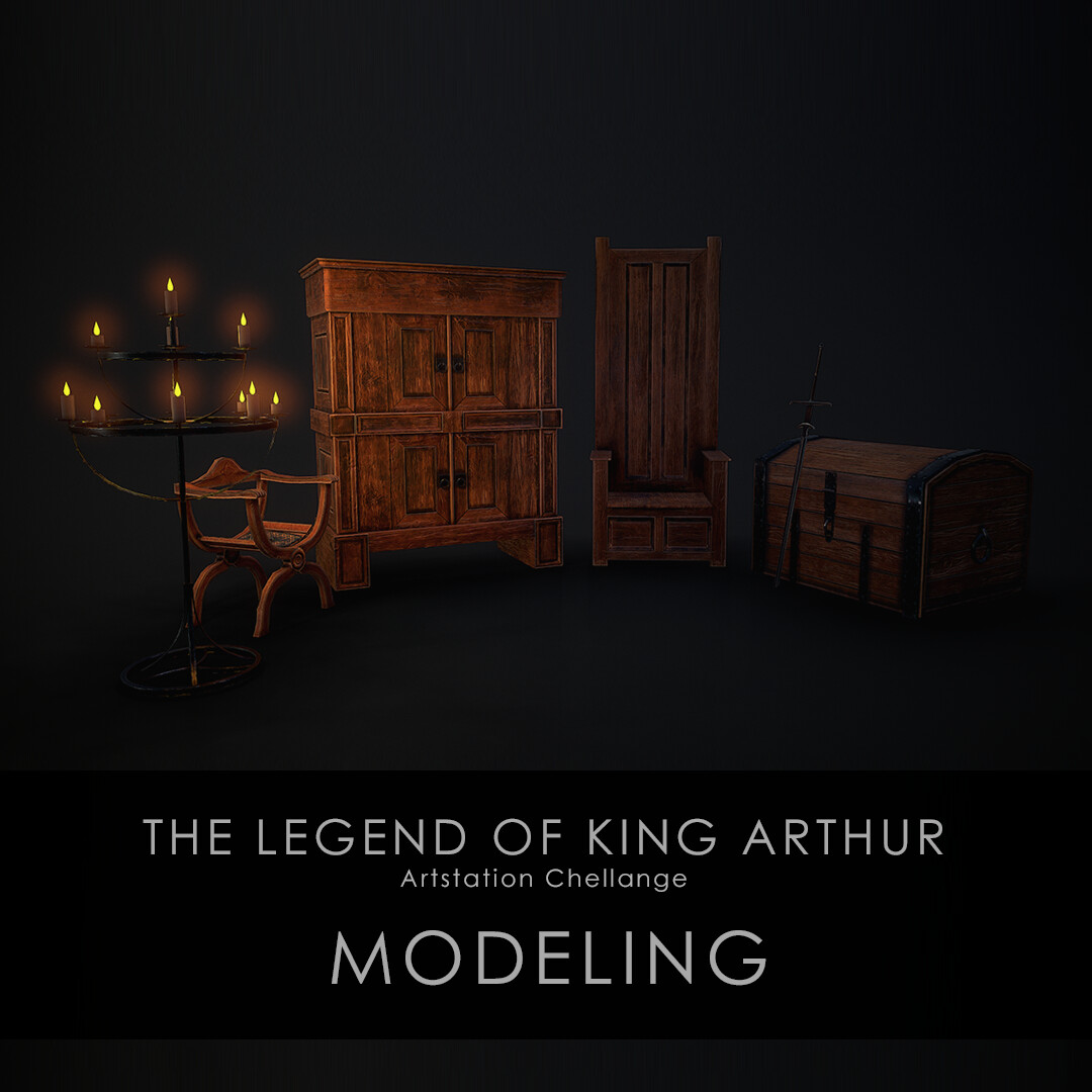 ArtStation - The Legend of King Arthur. Furniture (prop modeling)