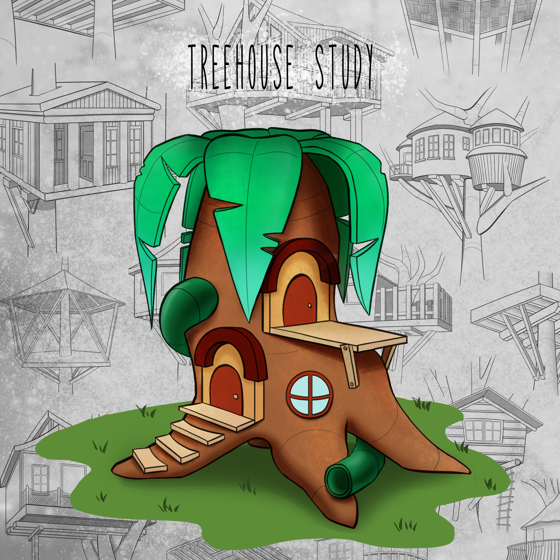 ArtStation - Tree house studies
