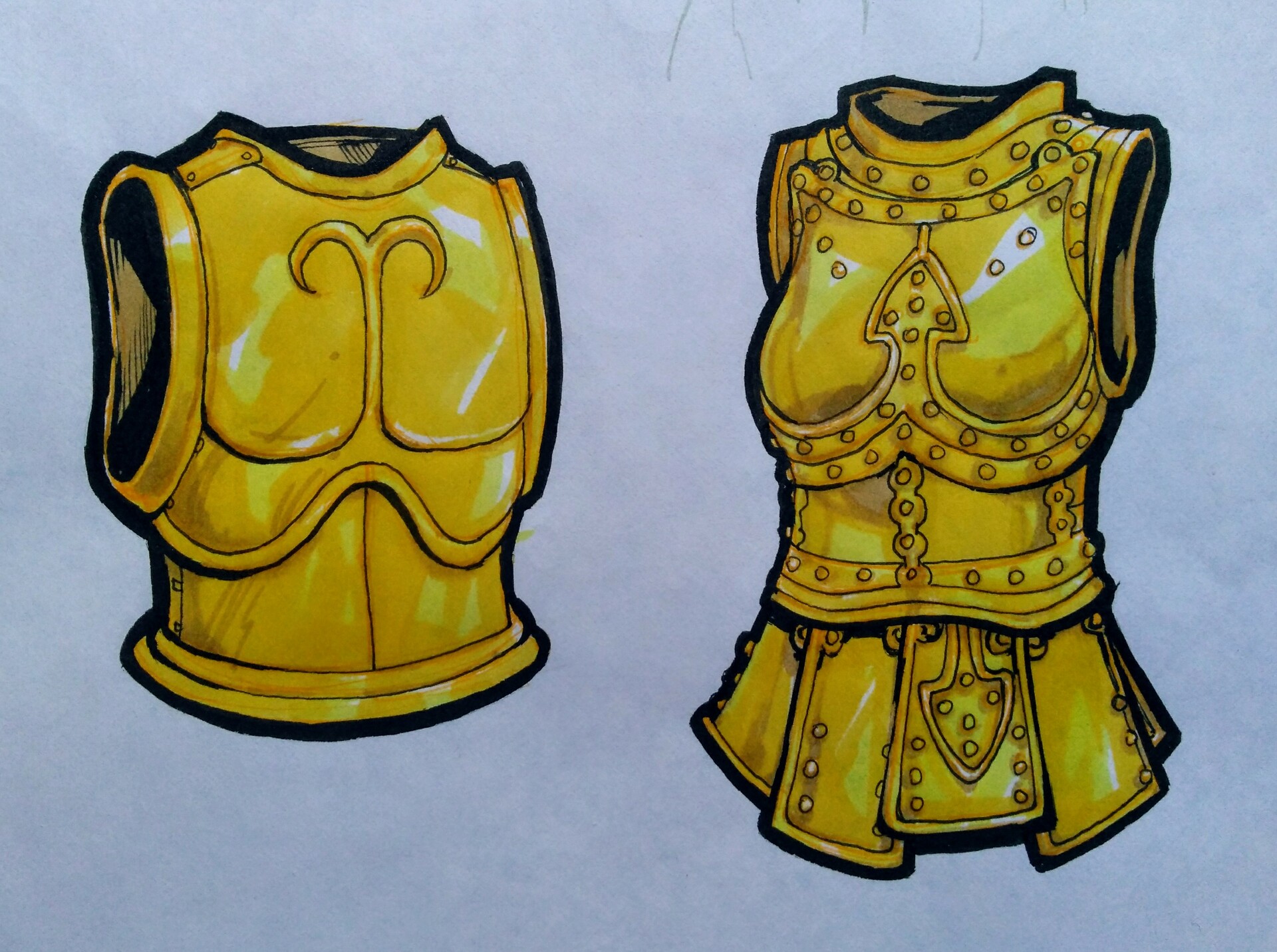 ArtStation - Bronze Armor Concept Sketches