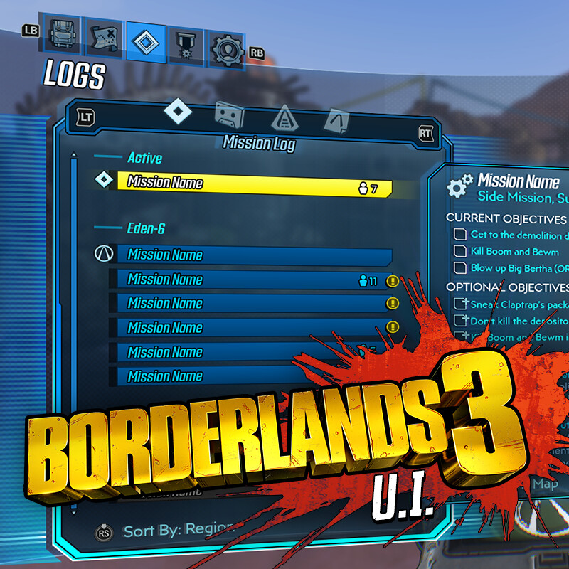 ArtStation - Borderlands 3 Log Menu