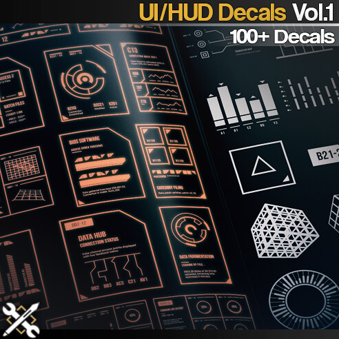 ArtStation - UI/HUD Decals Vol.1