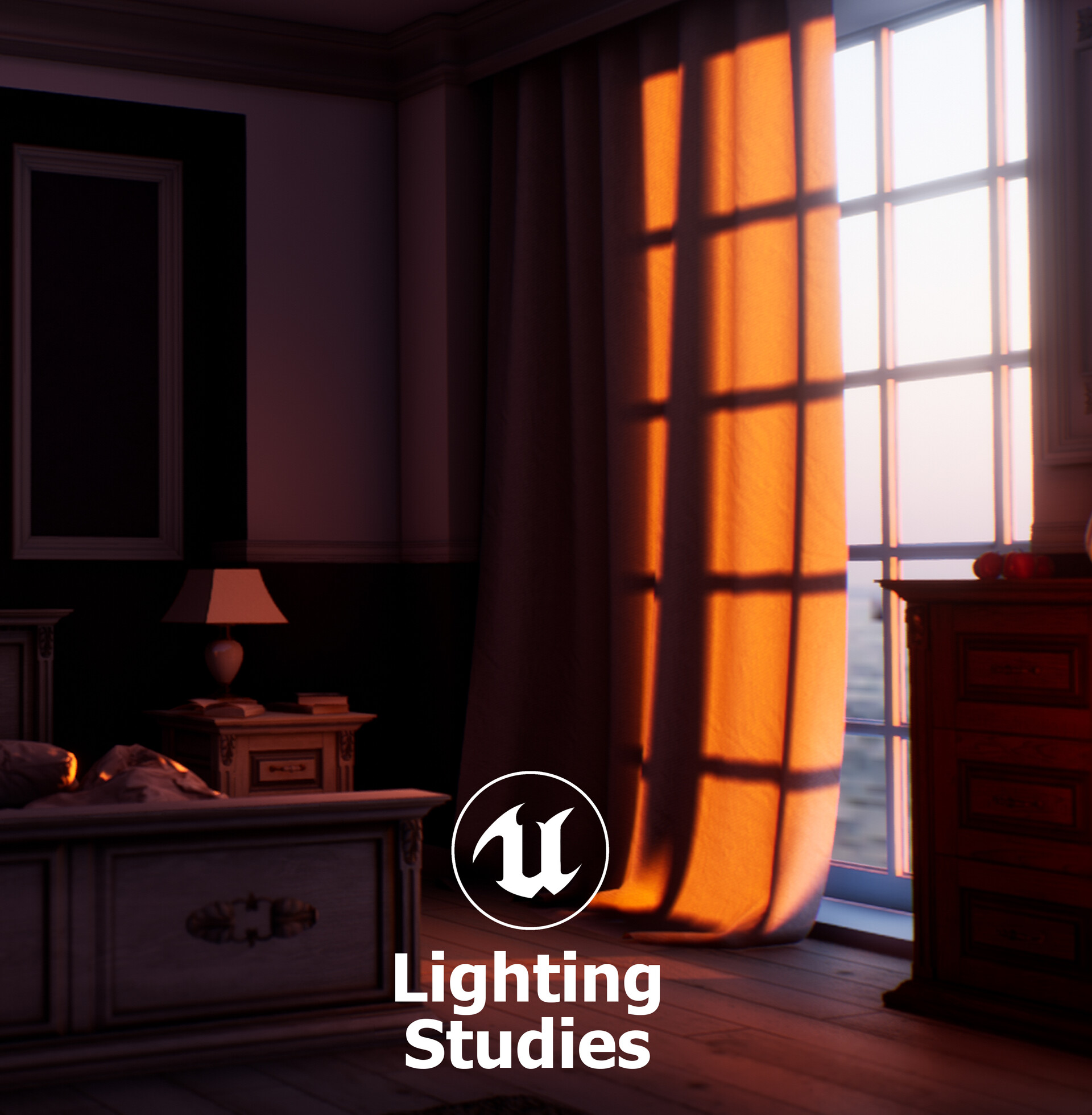 ArtStation - UE4 Lighting Studies - Sunset interior