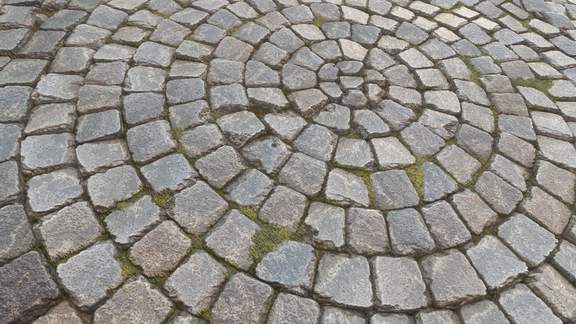 ArtStation - Old Cobbled Pavement - Substance Designer Material