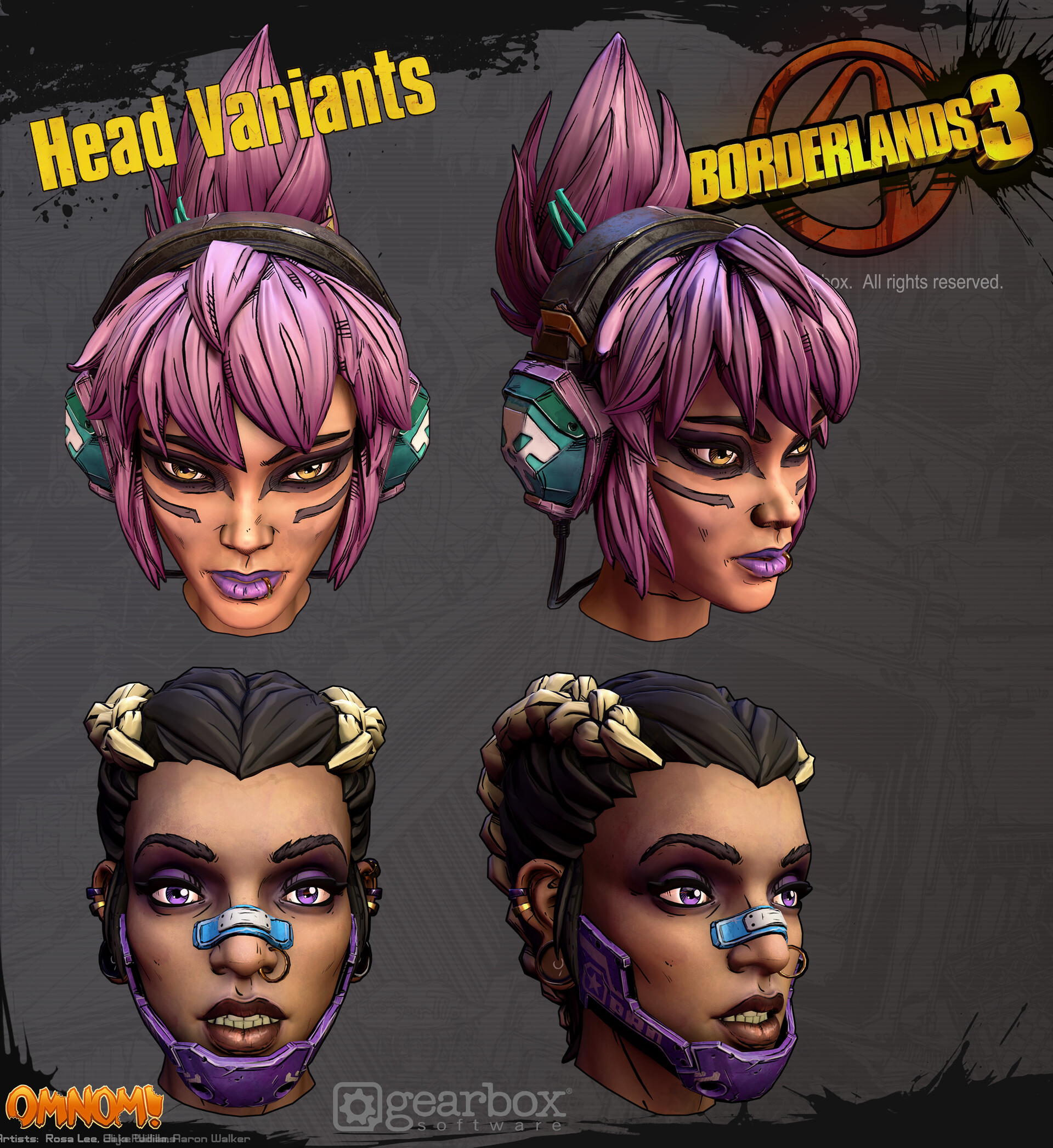 ArtStation - Borderlands 3 head variants - gunner and siren