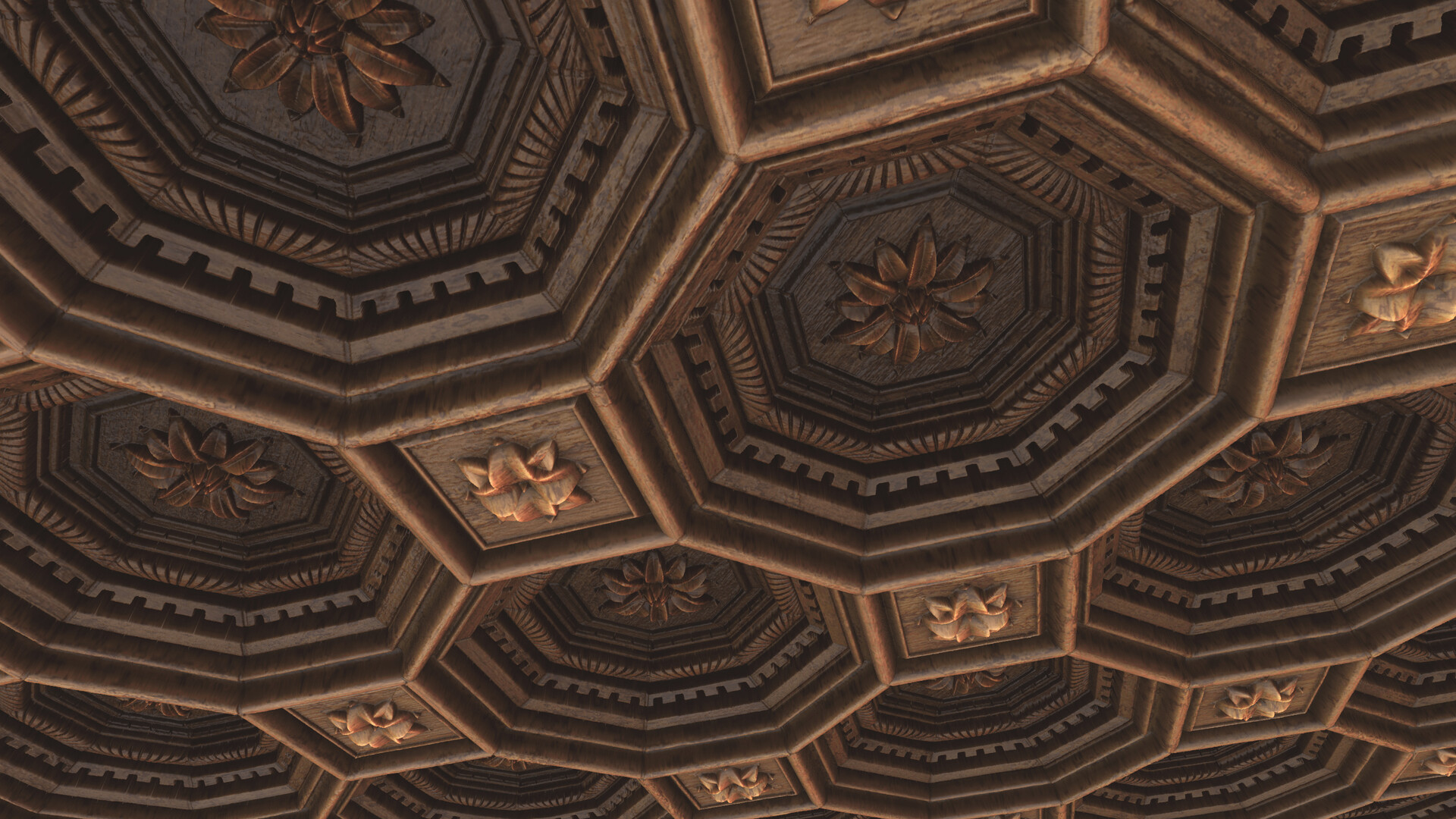 ArtStation - Octagonal Coffered Ceiling - Substance Designer Material