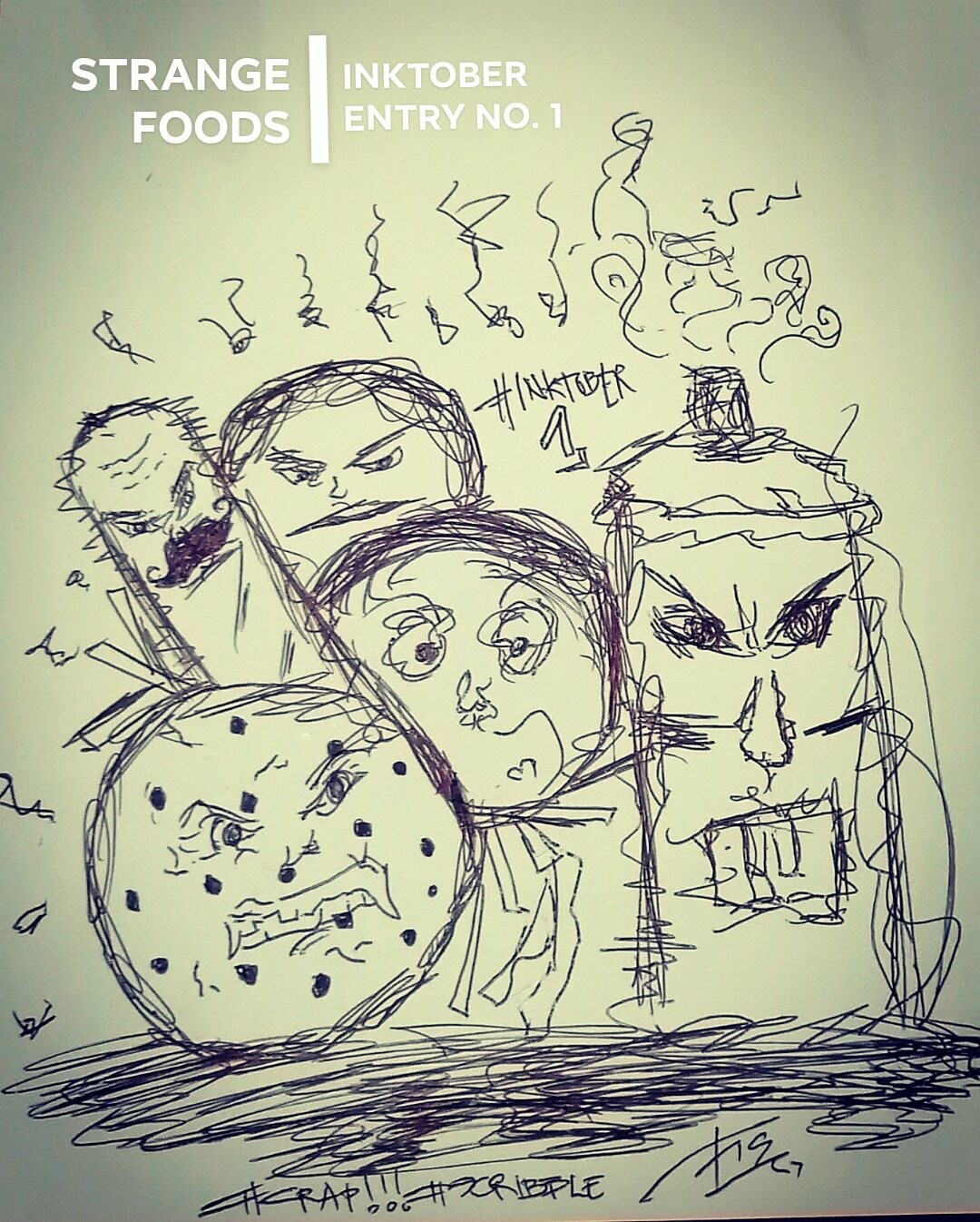 ArtStation - STRANGE FOODS |INKTOBER ENTRY NO. 1