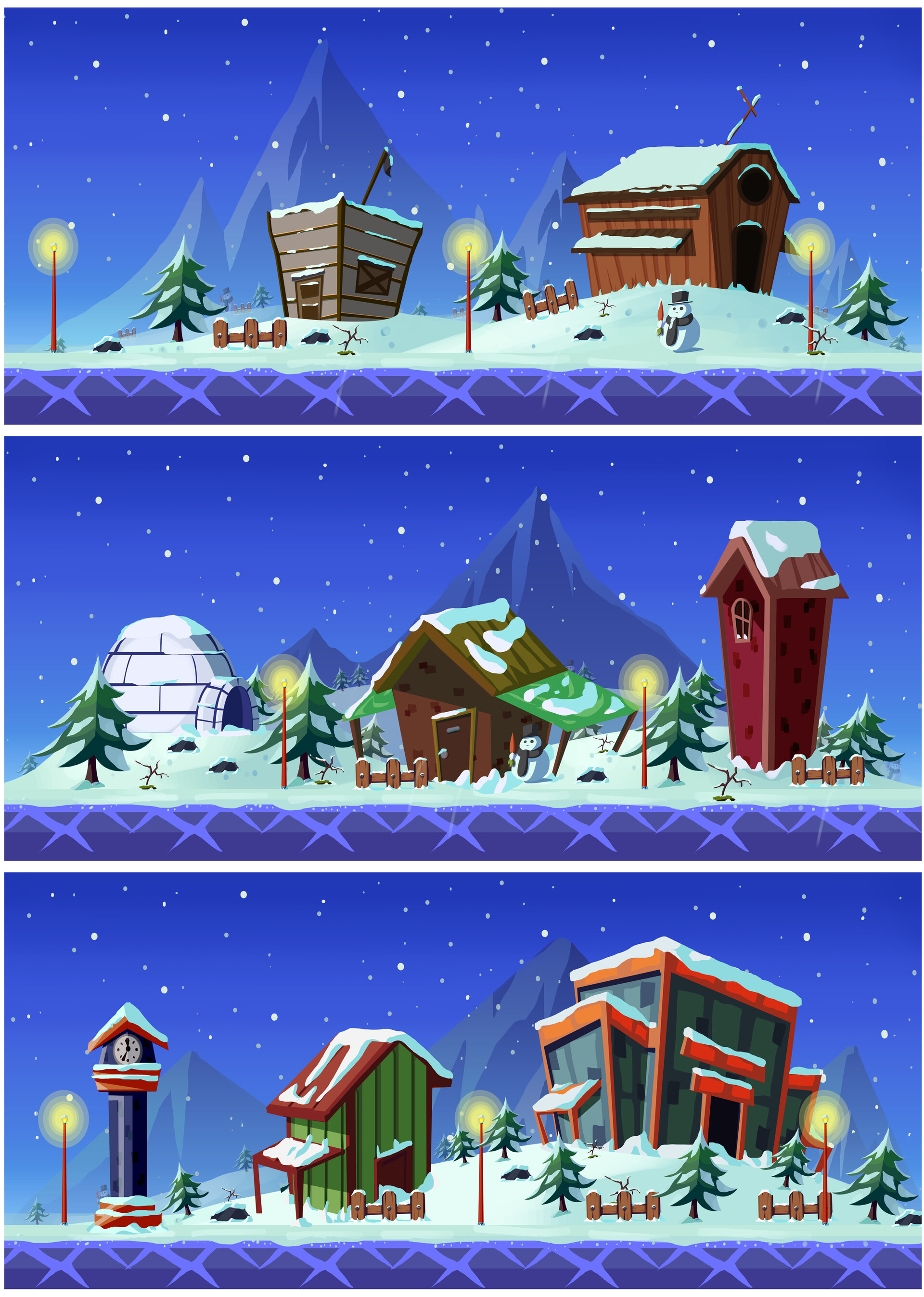 ArtStation - Snowy stage design.
