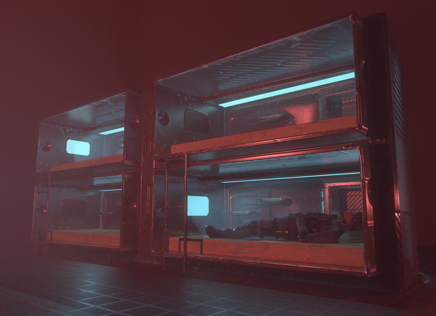ArtStation - - Sci-Fi Dormitory