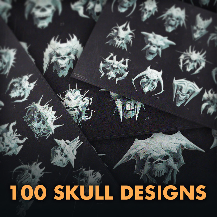 ArtStation - 100 Skull Designs