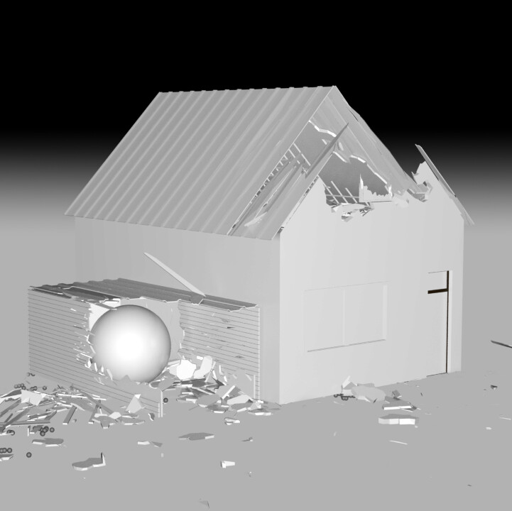 ArtStation - Simple House Destruction