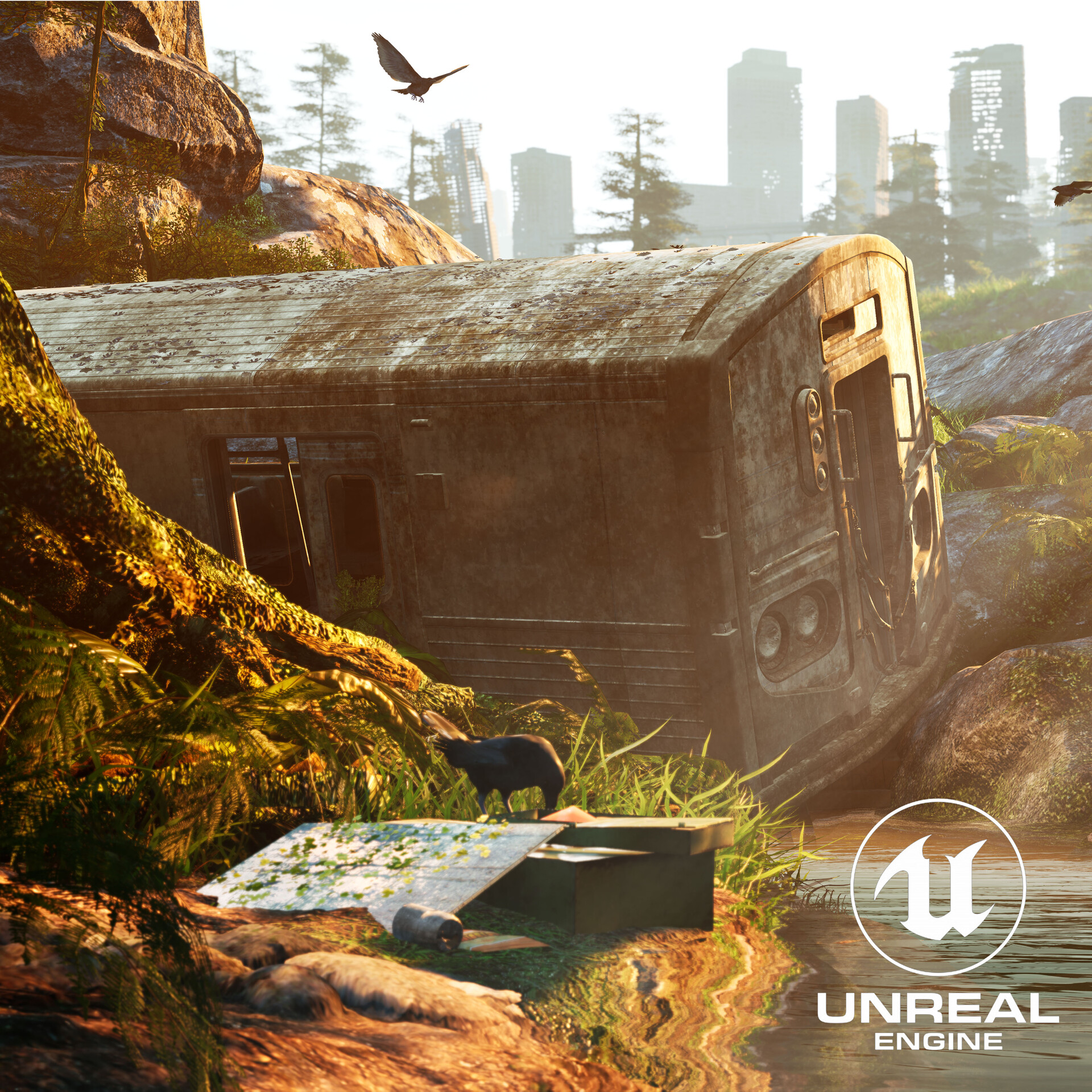 ArtStation - Lost Train: Exterior / Interior Lighting Study