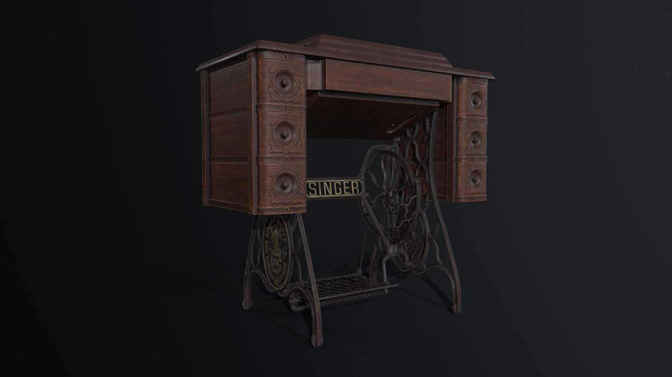 ArtStation - Singer Sewing Table