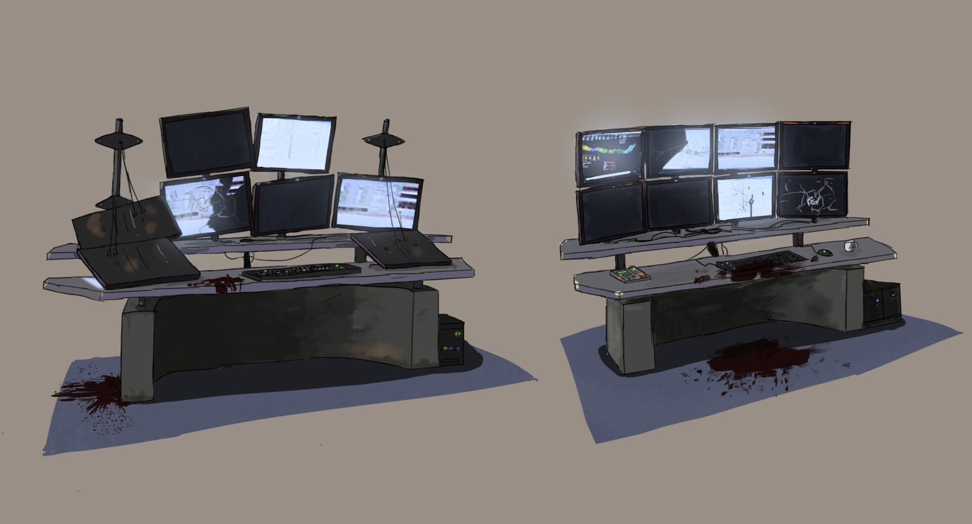 ArtStation - control desk concept for top down shooter