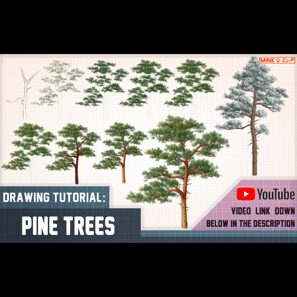 ArtStation - Pine Trees - Drawing Tutorial Video