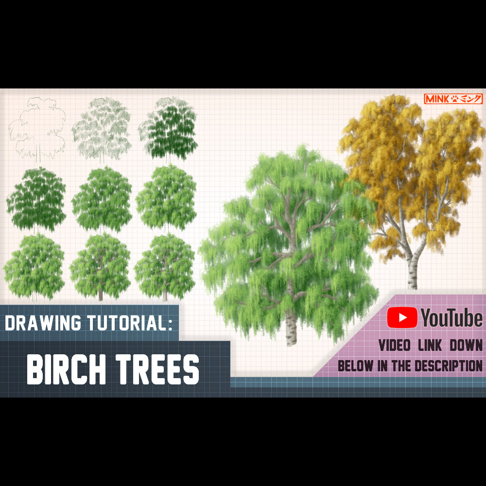ArtStation - Birch Trees - Drawing Tutorial Video