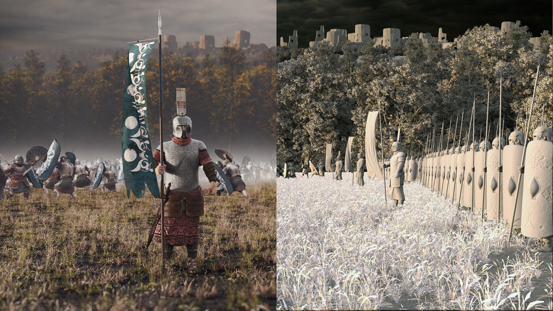 ArtStation - The Bannerman, a Houdini Crowd Simulation