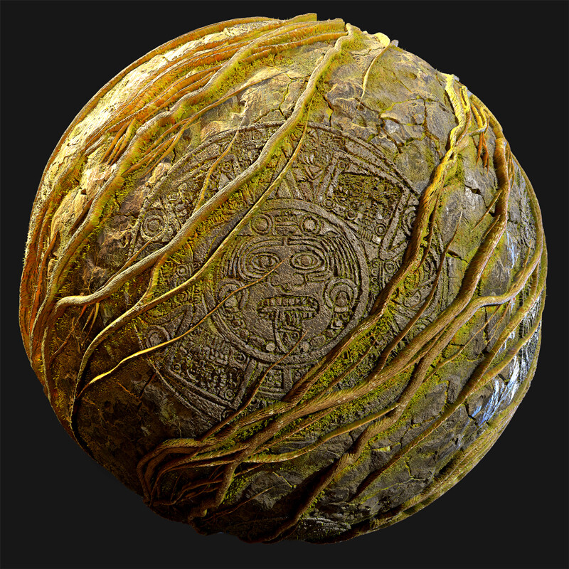 ArtStation - Sun stone wall - Material Study