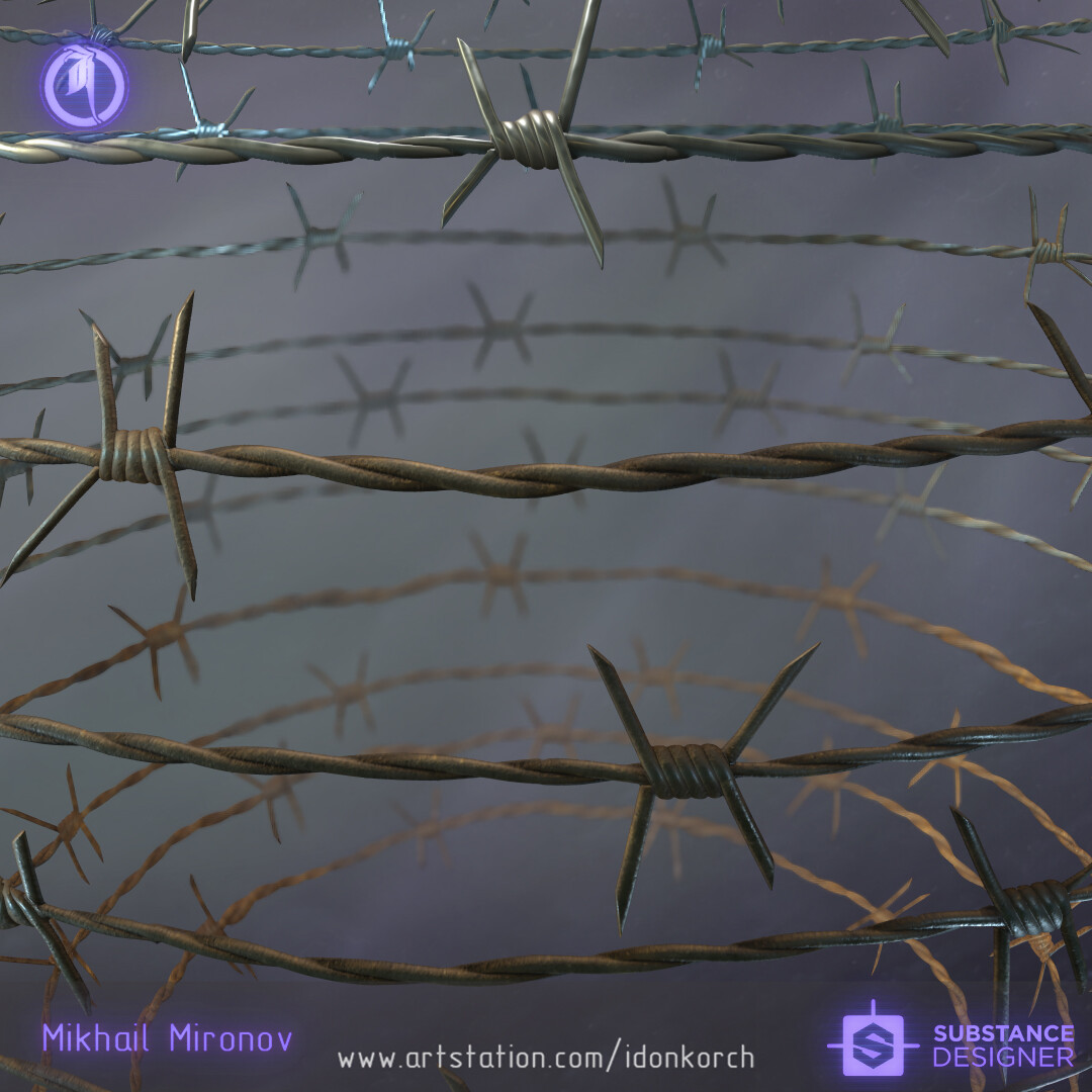 ArtStation - material practice "barbed wire"