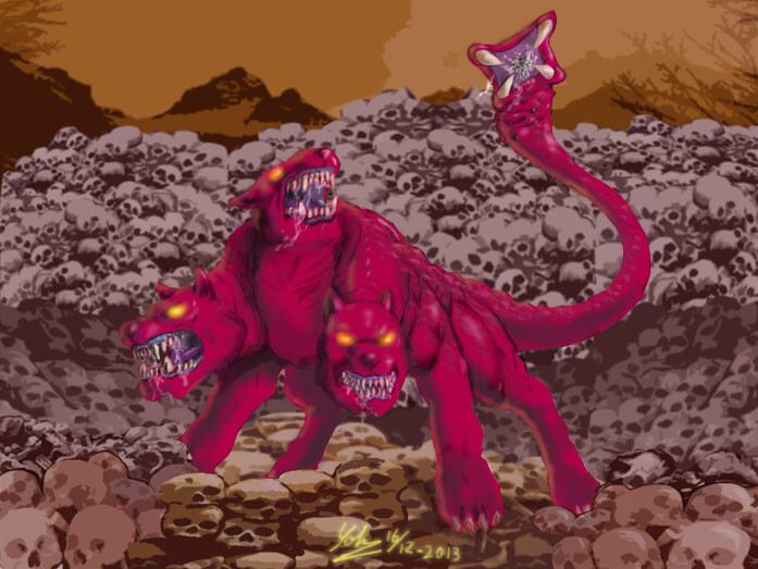 ArtStation - Cerberus The Three Headed Guard Dog of Hell