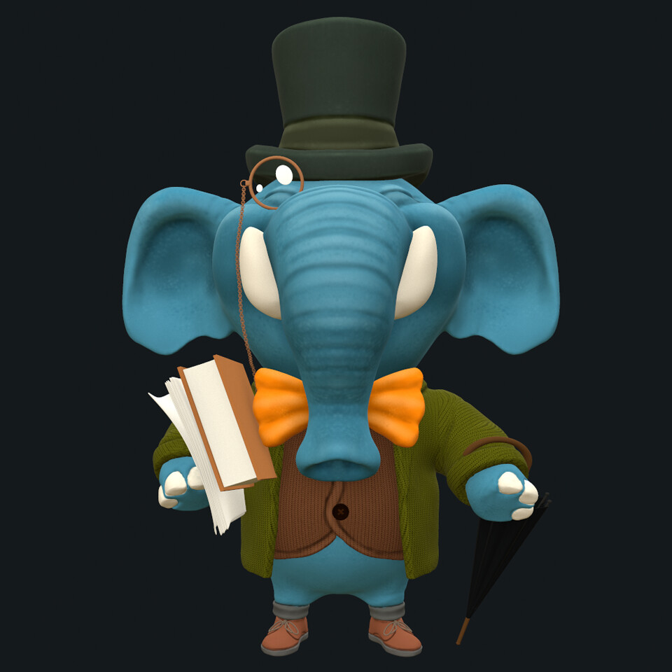ArtStation - Cartoon elephant.