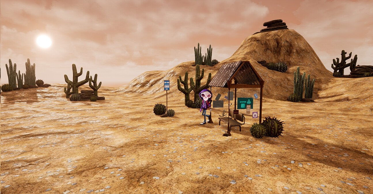 ArtStation - Skull Boy at the Bus Stop