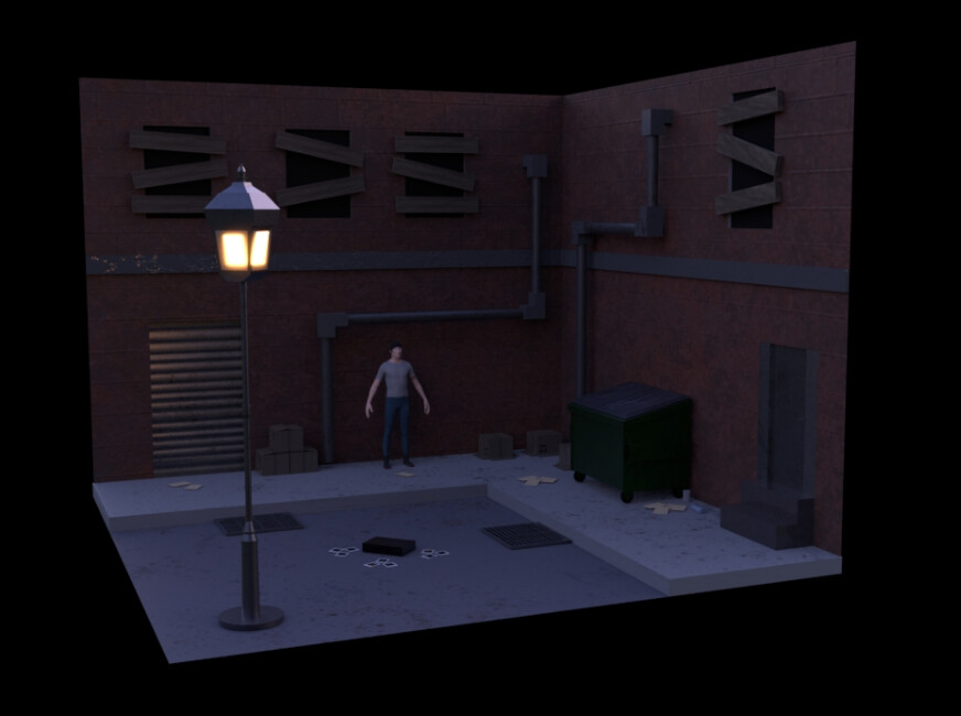 ArtStation - 3D Alleyway - Urban Environment