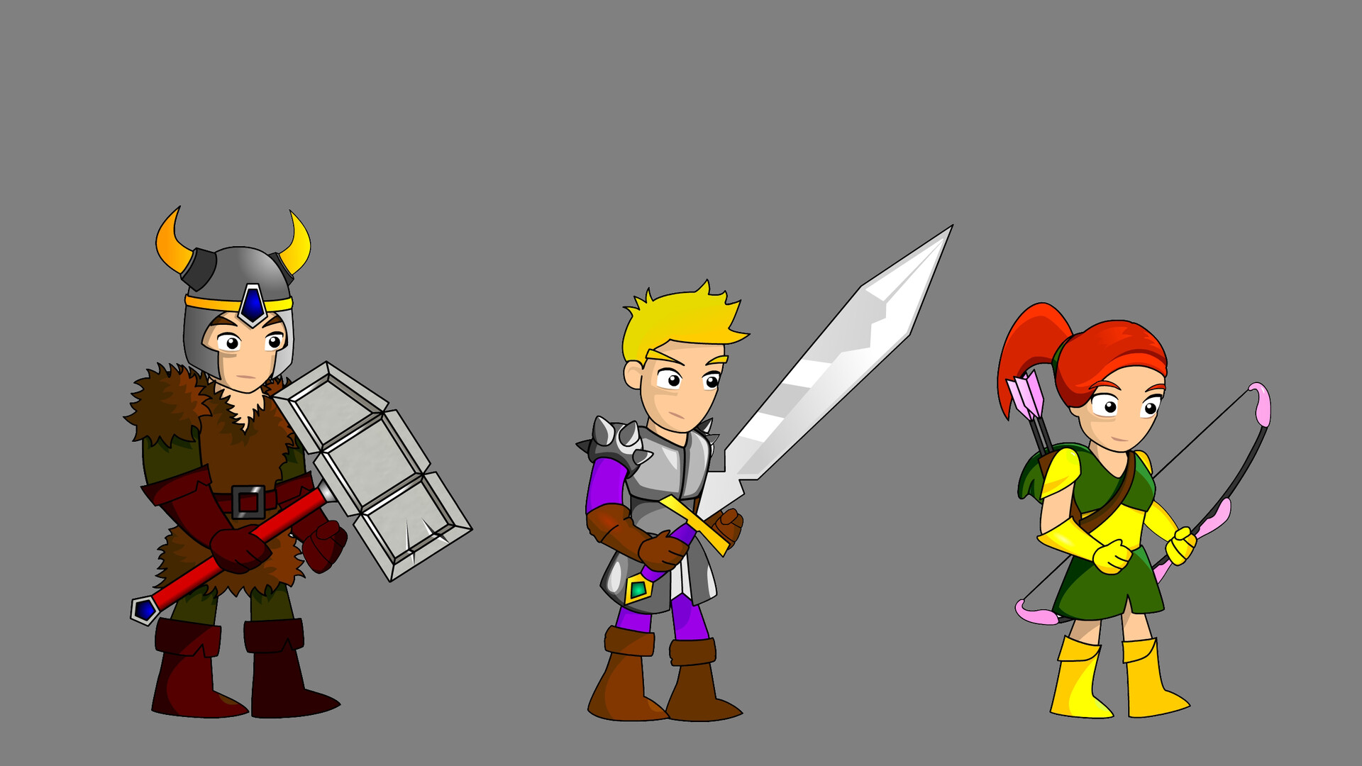 ArtStation - 2d game characters (Tank melee and ranged) ready for ...