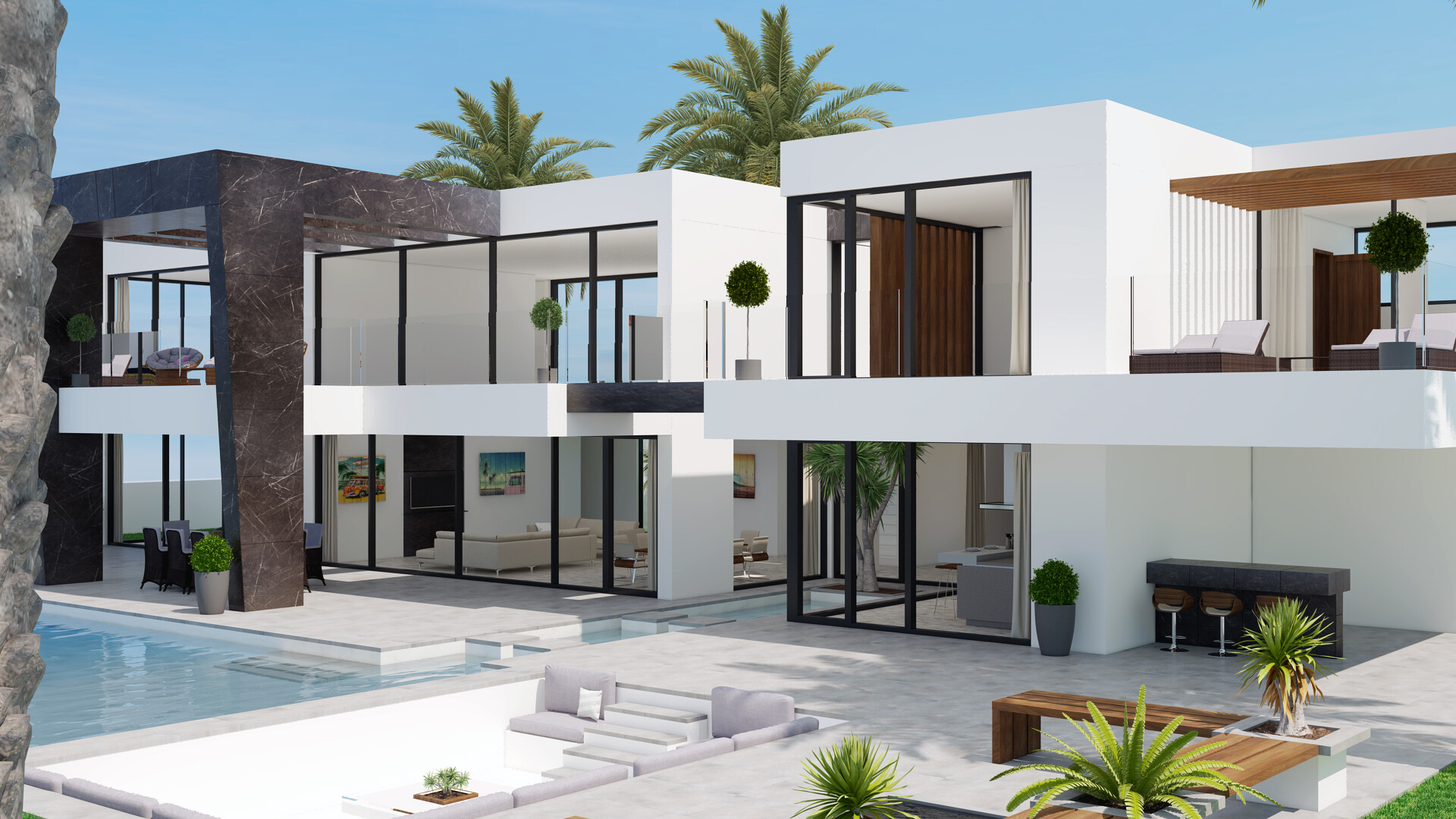 ArtStation - Beach Villa design - day render