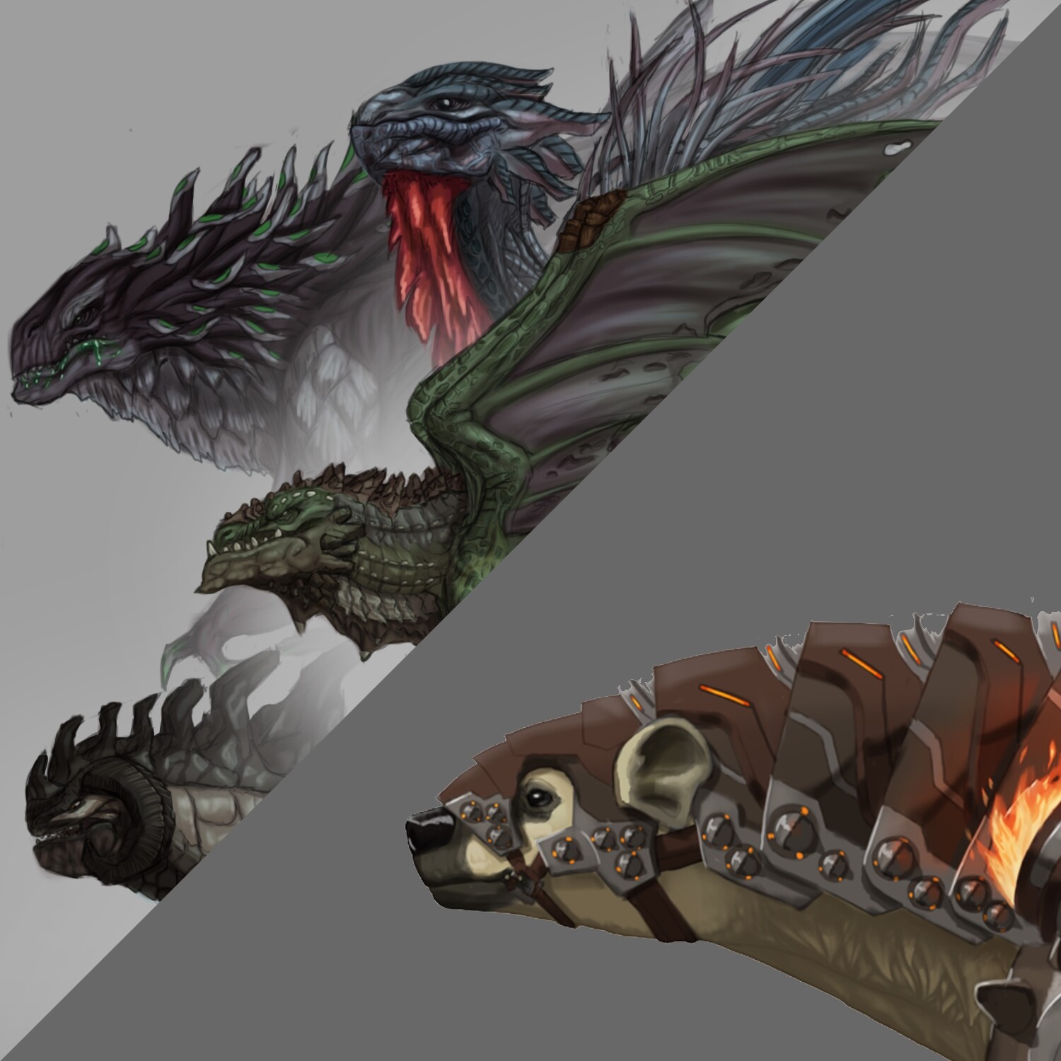 ArtStation - Dragon concepts and Harken´s hyena mount