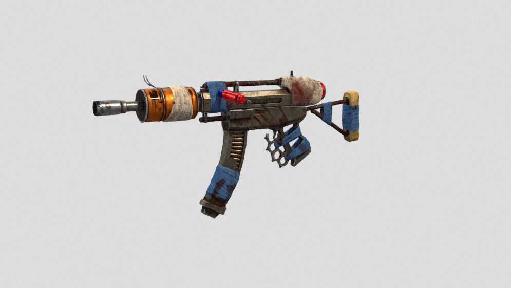 ArtStation - "Trasher" Post Apocalyptic Crafted Machine Gun