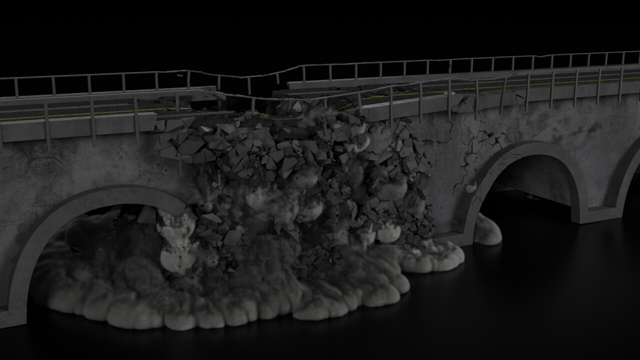 ArtStation - Bridge destruction - Houdini