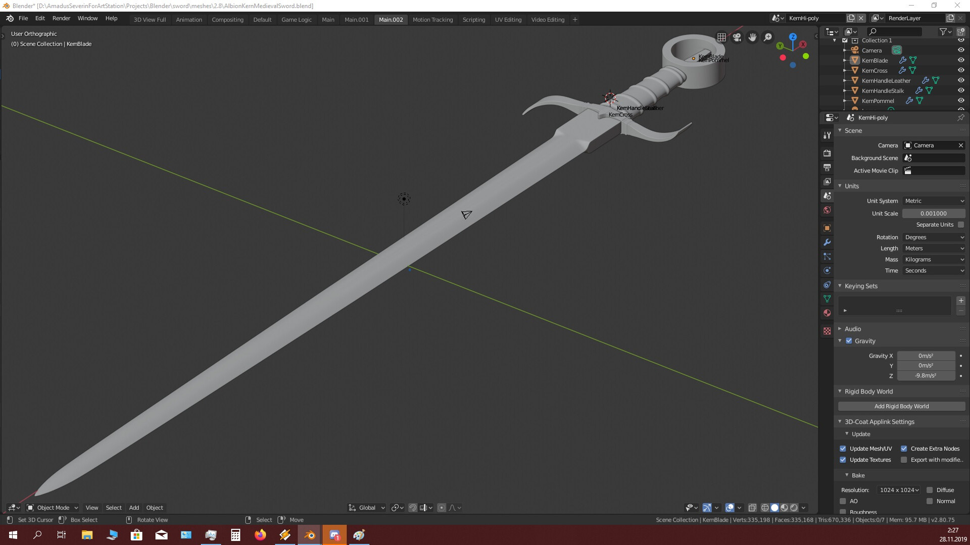 ArtStation - Kern Irish Medieval Sword WIP
