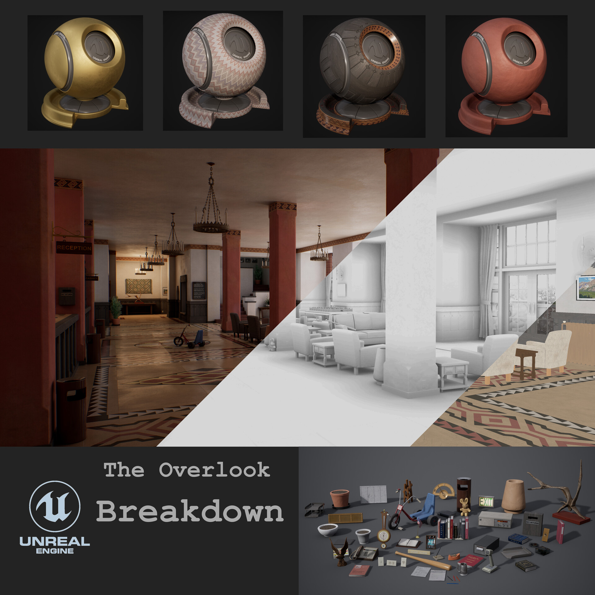 ArtStation - The Overlook Hotel -Materials, Assets and Technicalities-