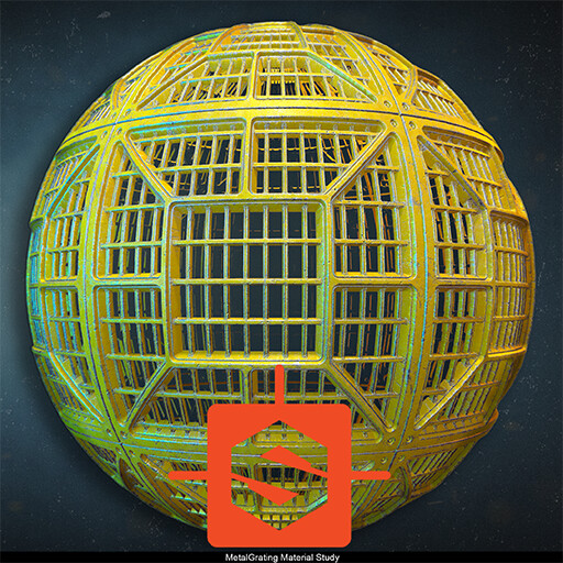 ArtStation - Painted_Metal_Grating Material Study I Substance Designer