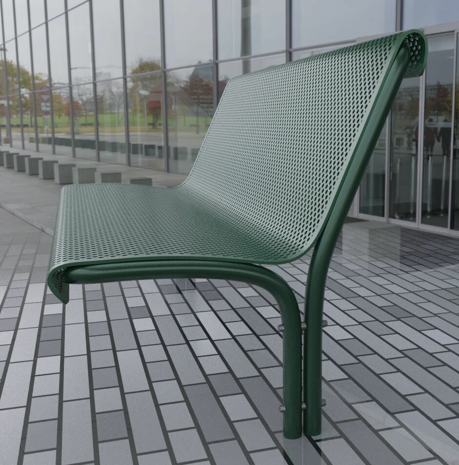 ArtStation - Green Park Bench (3) High and Low-Poly Version