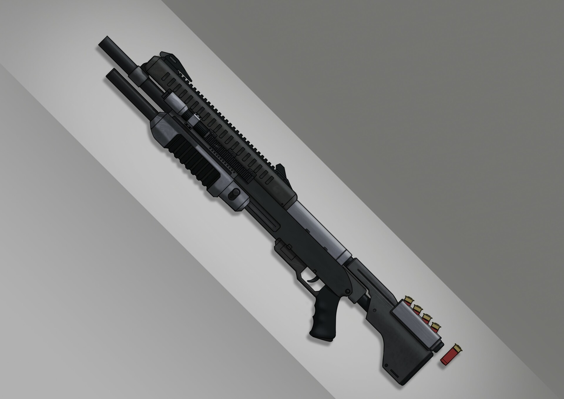 ArtStation - Coral: The M90-CAWS tactical Shotgun