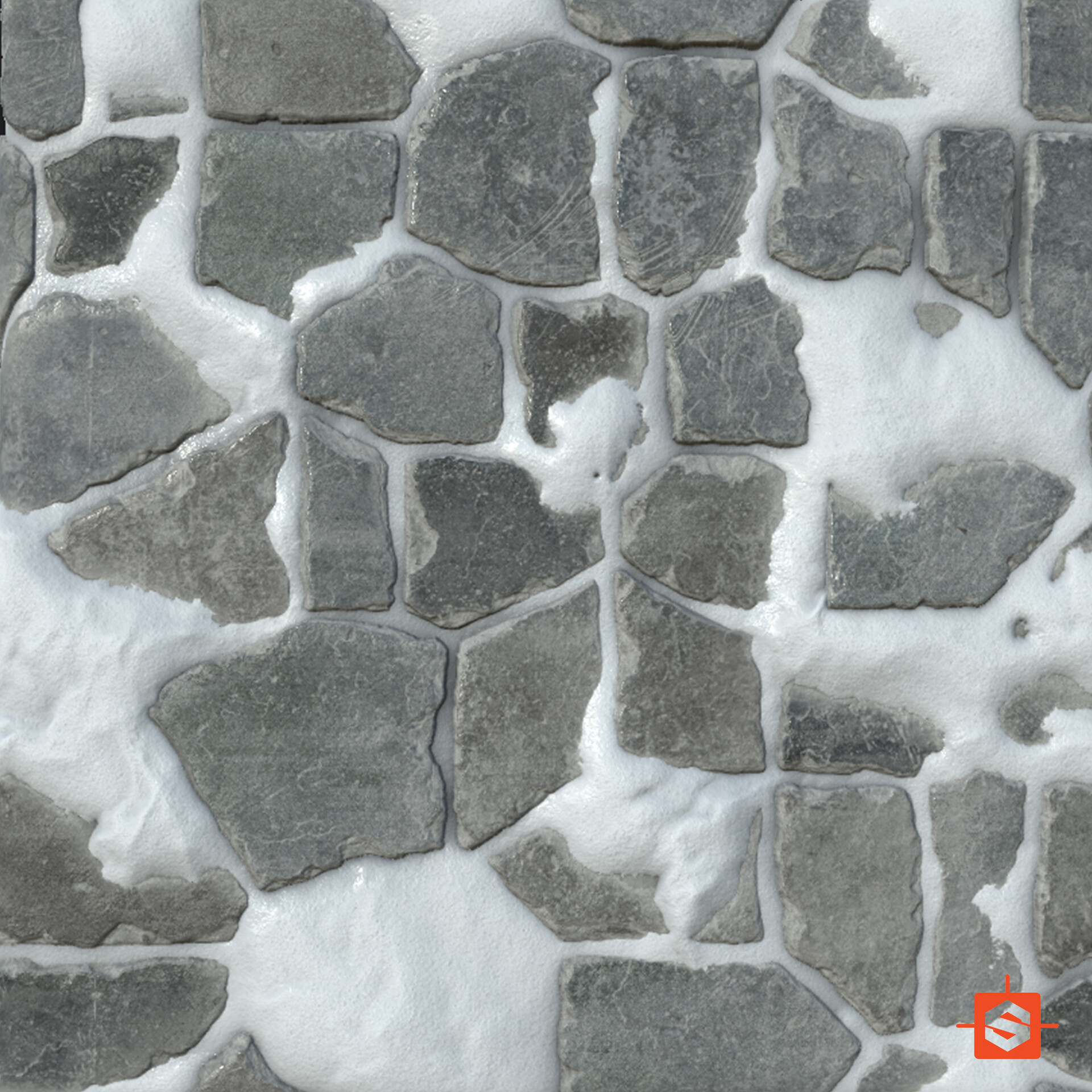 ArtStation - Melting Snow over Cobblestones - Substance Designer
