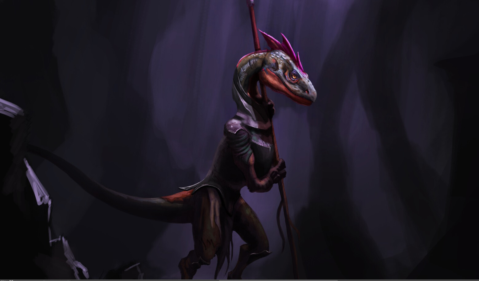 ArtStation - Dark elf slave lizard warrior