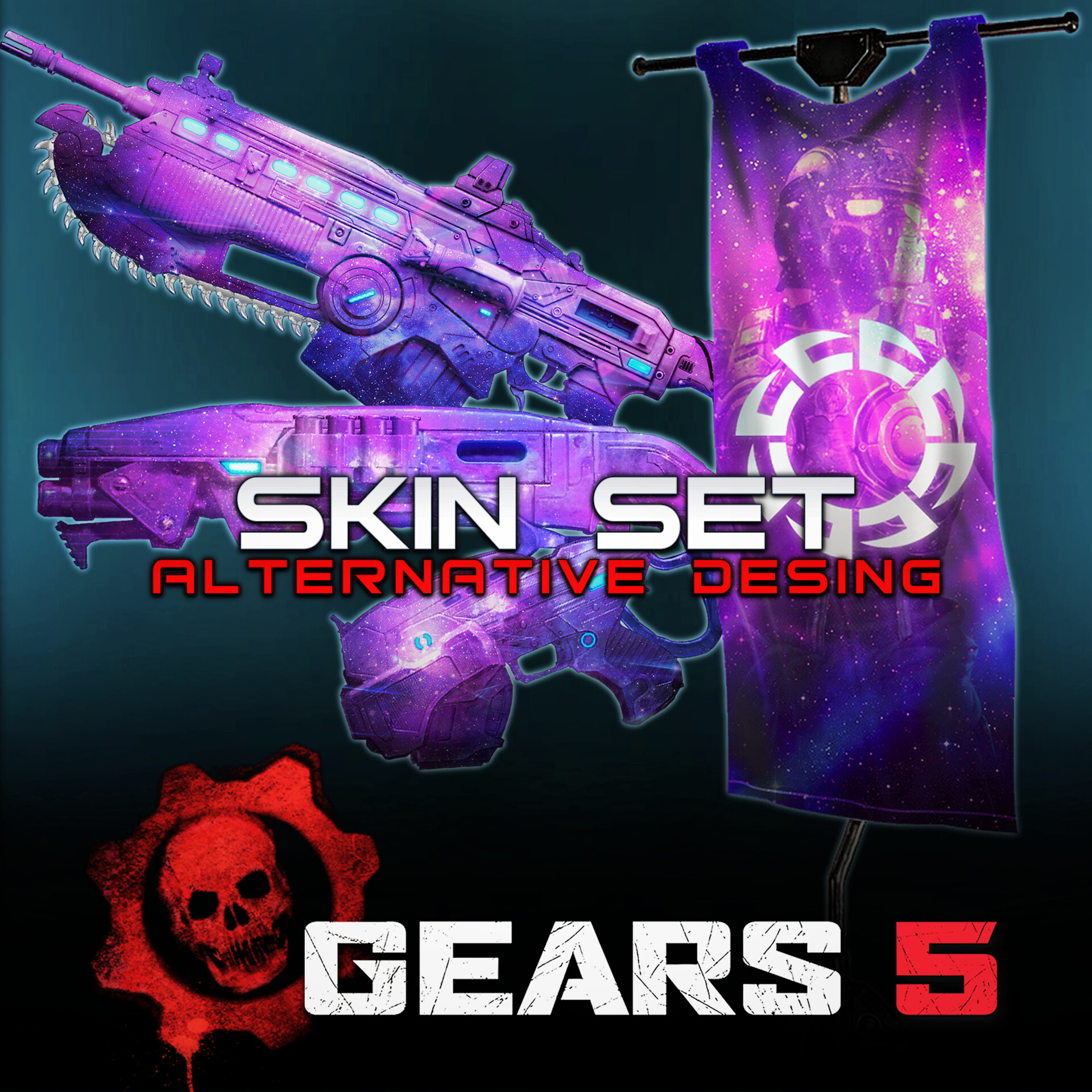 ArtStation - Gears 5 | Skin Set: Neon Galaxy | Alternative Desing ...
