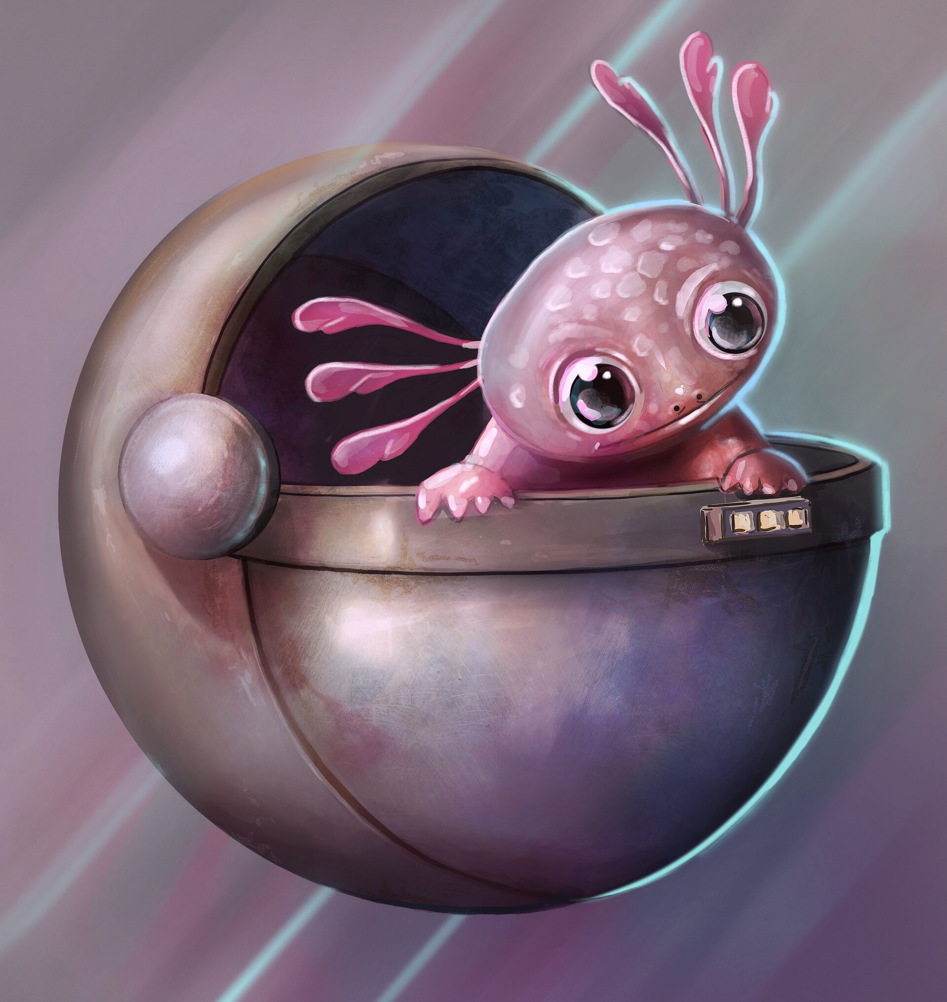 ArtStation - Baby Axolotl Adventurer - concept art