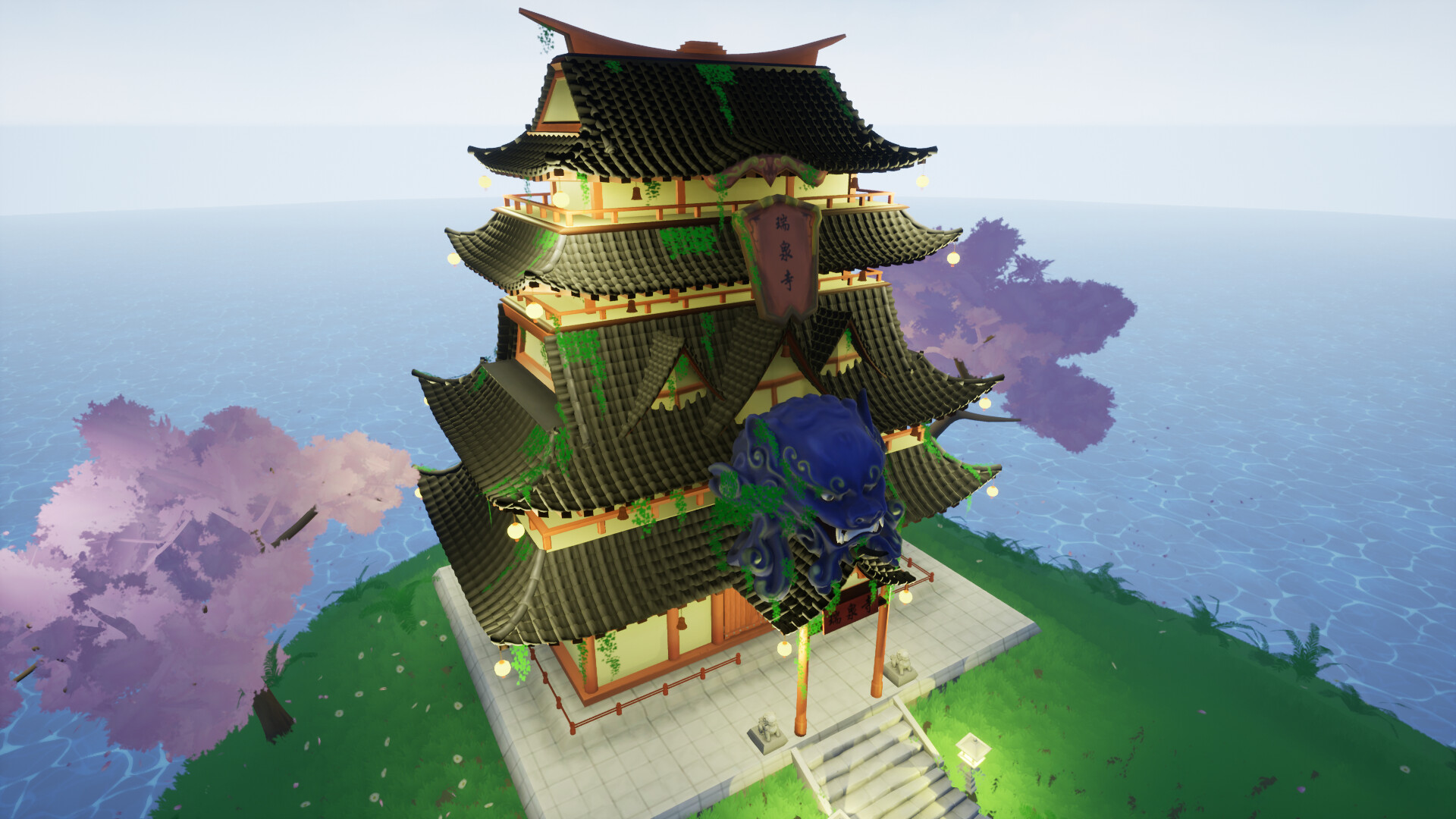 ArtStation - Cherry Blossom Island Shrine