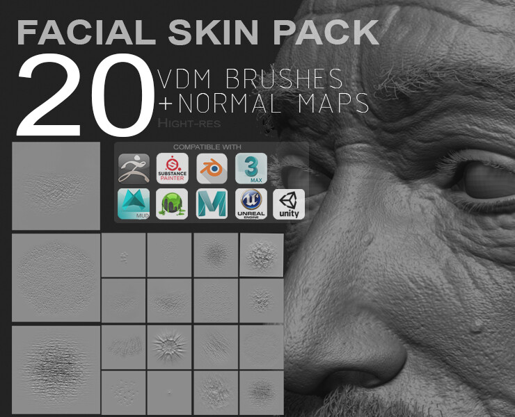 ArtStation - FULL VDM - 20 FACIAL SKIN PACK + MAPS