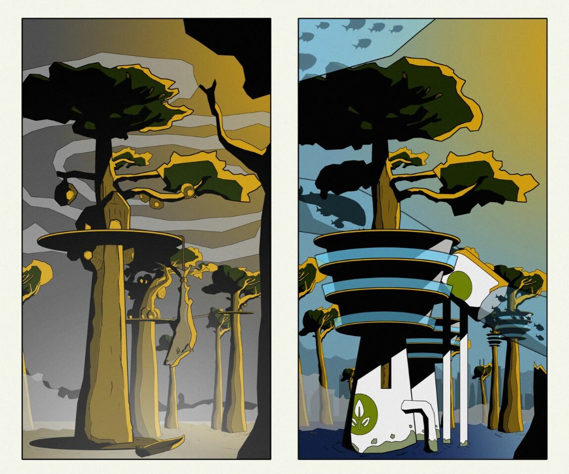 ArtStation - Village concept Before / After