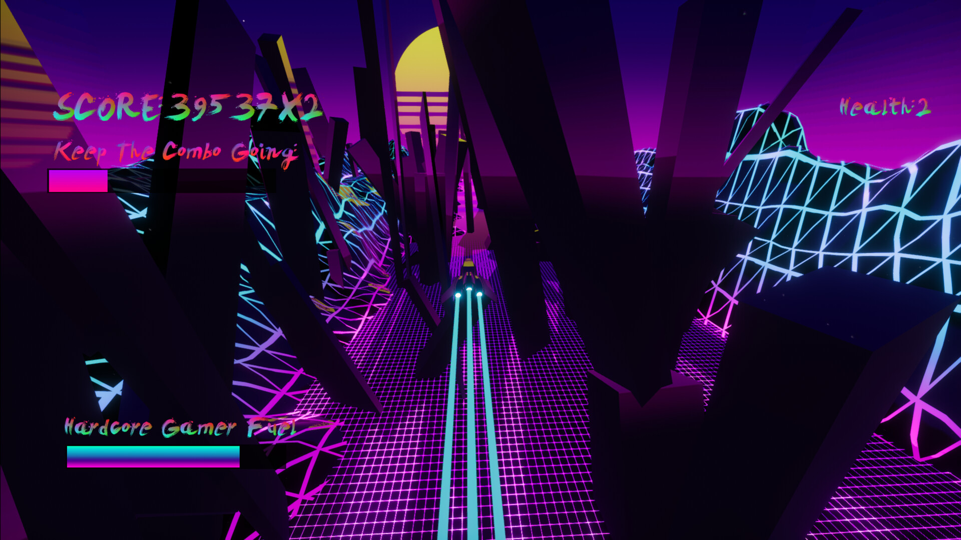 ArtStation - Endless Runner Project inspired By Synthwave