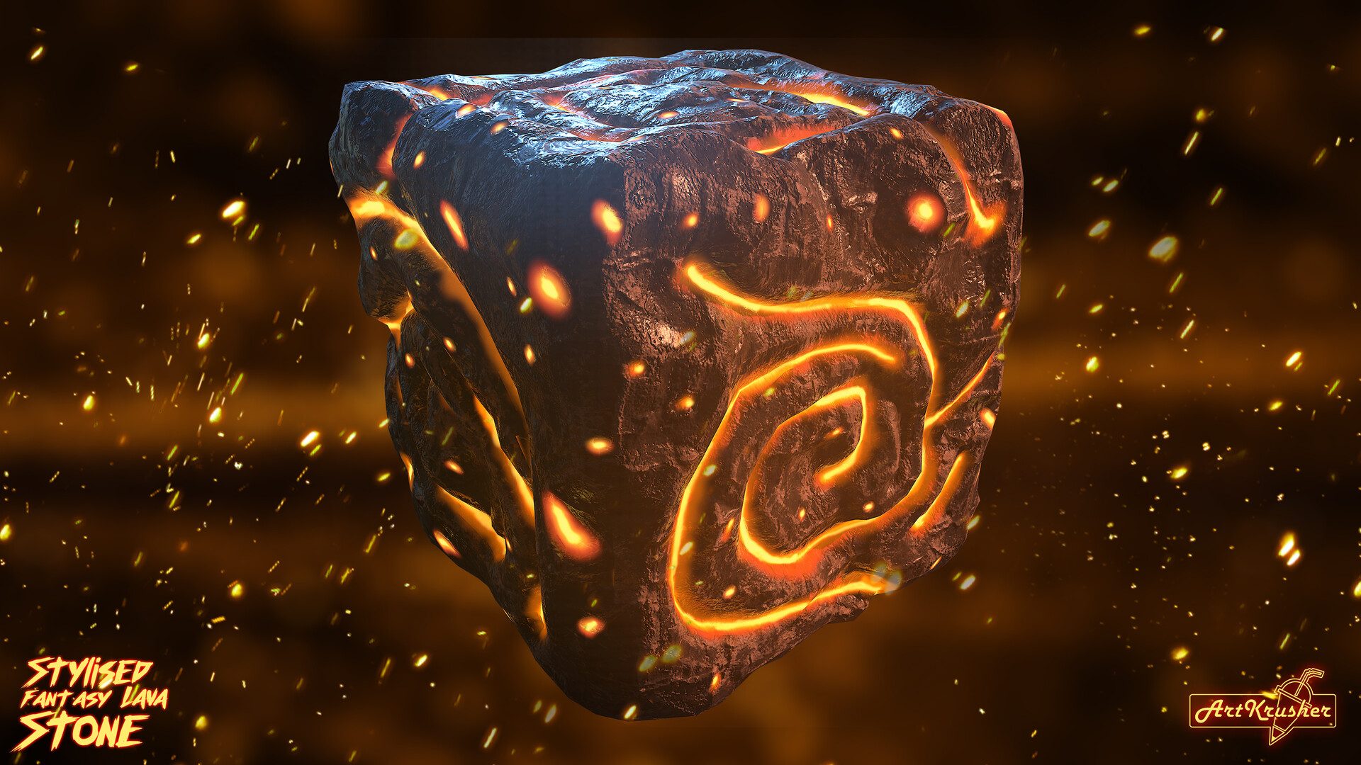 ArtStation - STYLIZED FANTASY LAVA STONE