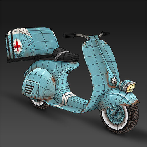 ArtStation - Low-poly 3D Game-Vehicle - Scooter